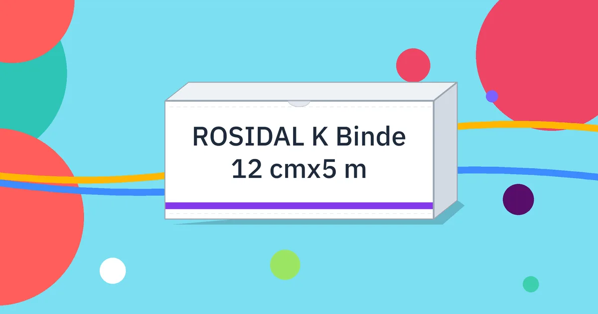 Symbolbild: Packung mit der Aufschrift ROSIDAL K Binde 12 cmx5 m (PZN 15998978) – Verfügbarkeit und Bezug in Apotheken in Frankfurt am Main