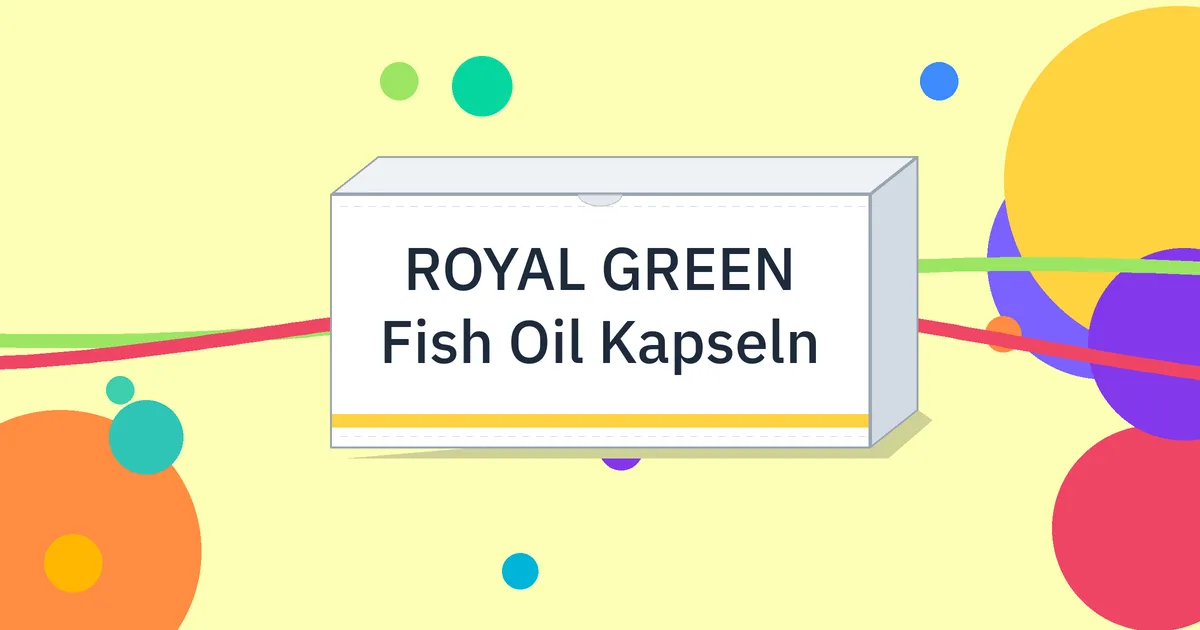 Symbolbild: Packung mit der Aufschrift ROYAL GREEN Fish Oil Kapseln (PZN 16504464) – Verfügbarkeit und Bezug in Apotheken in Frankfurt am Main
