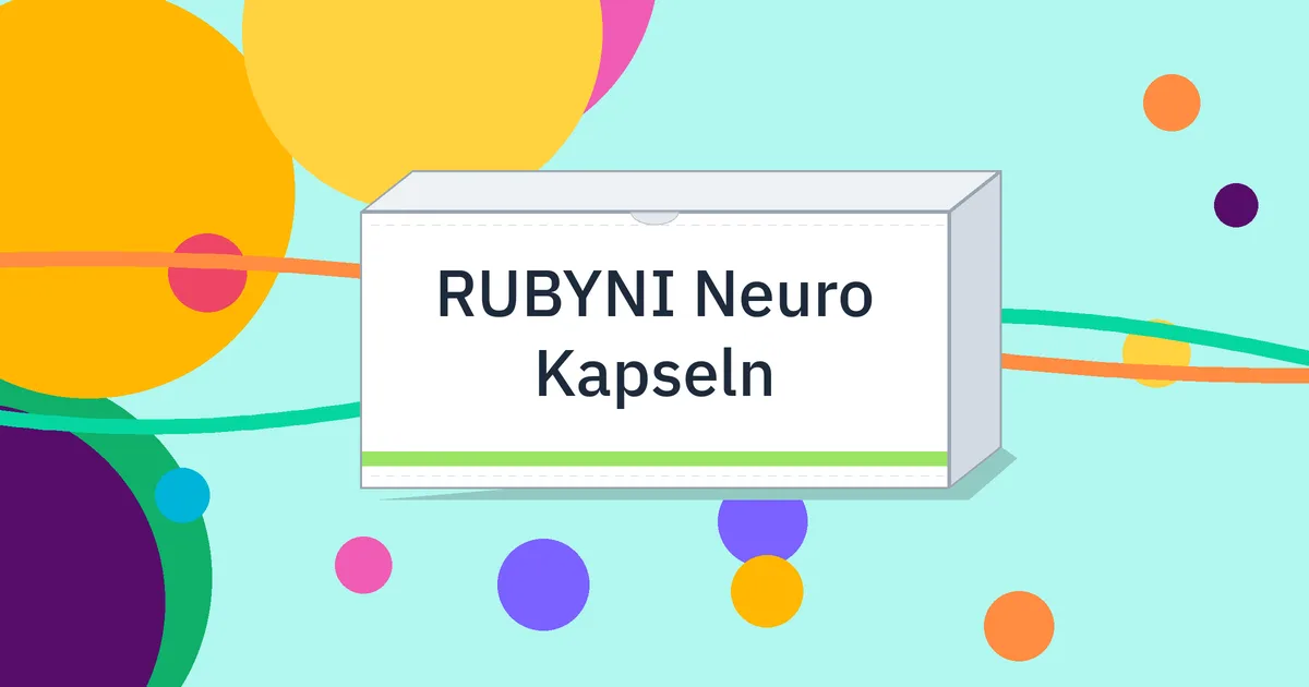 Symbolbild: Packung mit der Aufschrift RUBYNI Neuro Kapseln (PZN 19162366) – Verfügbarkeit und Bezug in Apotheken in Frankfurt am Main