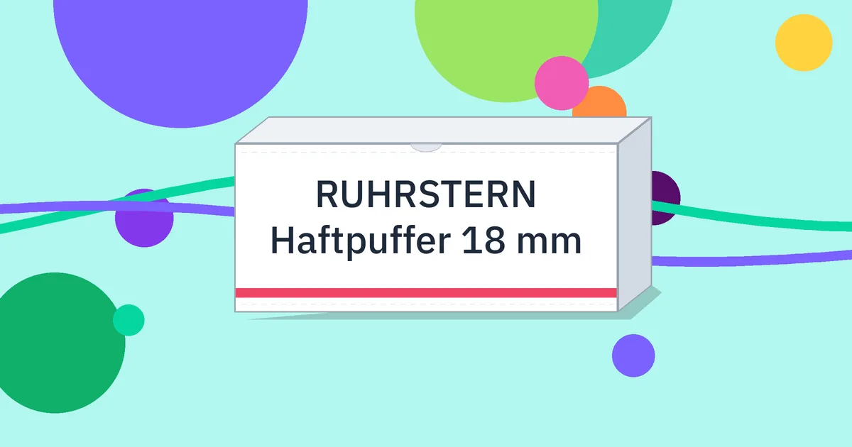 Symbolbild: Packung mit der Aufschrift RUHRSTERN Haftpuffer 18 mm (PZN 10193187) – Verfügbarkeit und Bezug in Apotheken in Frankfurt am Main