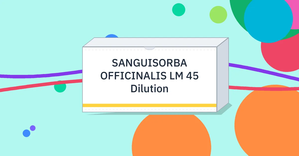 Symbolbild: Packung mit der Aufschrift SANGUISORBA OFFICINALIS LM 45 Dilution (PZN 13683928) – Verfügbarkeit und Bezug in Apotheken in Frankfurt am Main