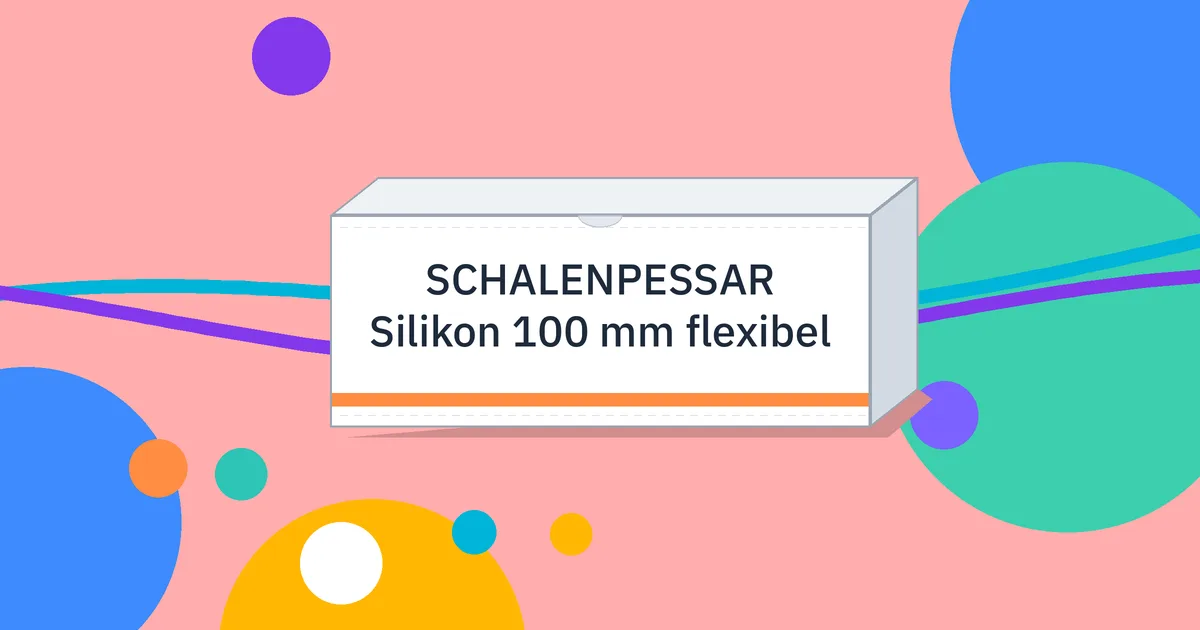 Symbolbild: Packung mit der Aufschrift SCHALENPESSAR Silikon 100 mm flexibel (PZN 04845289) – Verfügbarkeit und Bezug in Apotheken in Frankfurt am Main