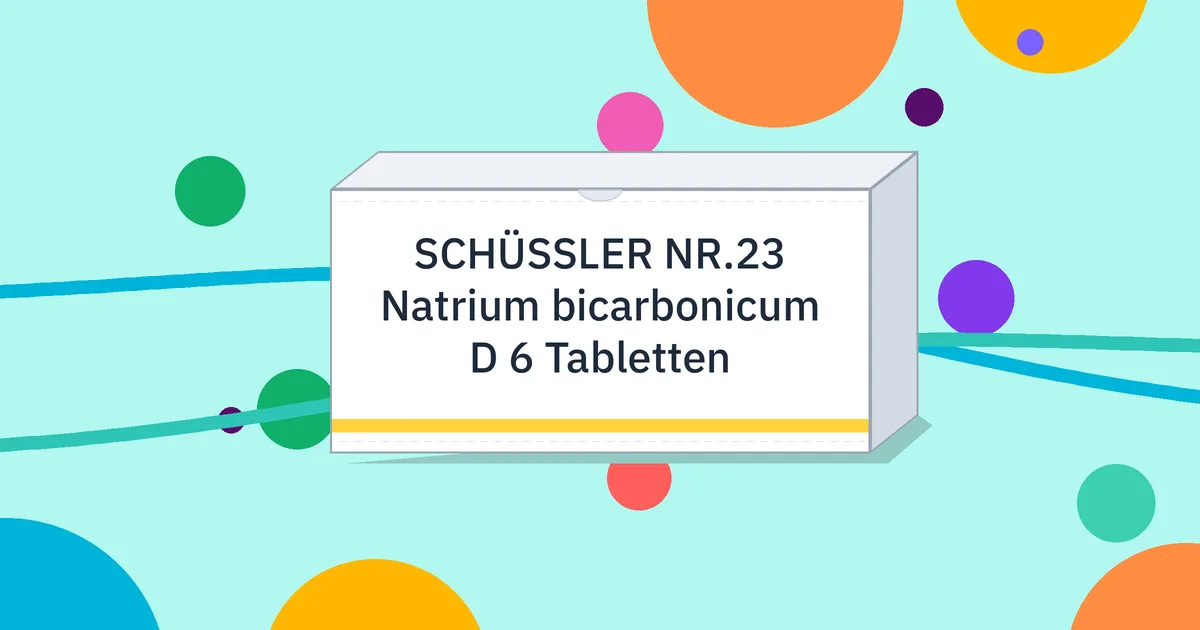 Symbolbild: Packung mit der Aufschrift SCHÜSSLER NR.23 Natrium bicarbonicum D 6 Tabletten (PZN 11031966) – Verfügbarkeit und Bezug in Apotheken in Frankfurt am Main