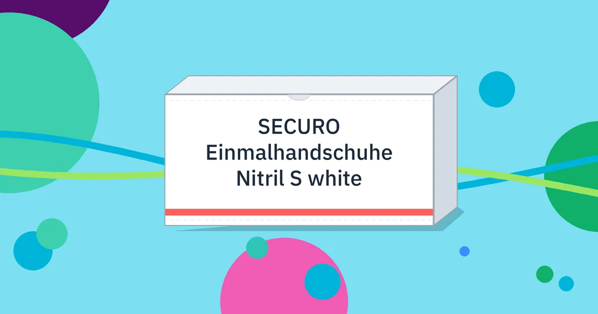 Symbolbild: Packung mit der Aufschrift SECURO Einmalhandschuhe Nitril S white (PZN 18822145) – Verfügbarkeit und Bezug in Apotheken in Frankfurt am Main