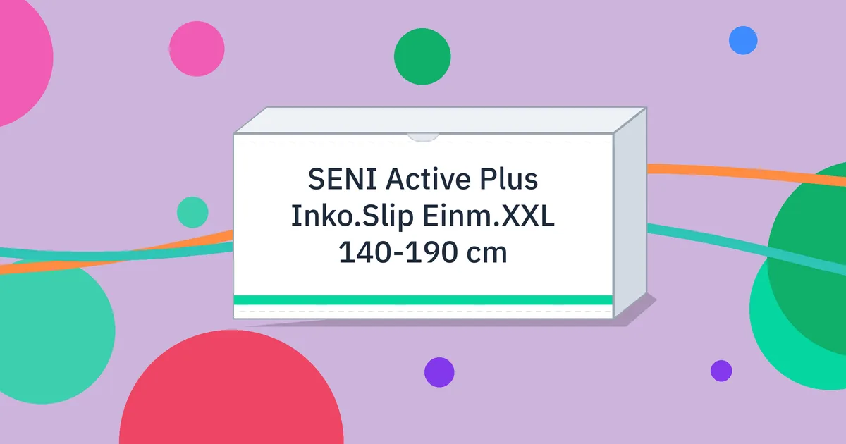 Symbolbild: Packung mit der Aufschrift SENI Active Plus Inko.Slip Einm.XXL 140-190 cm (PZN 18322543) – Verfügbarkeit und Bezug in Apotheken in Frankfurt am Main