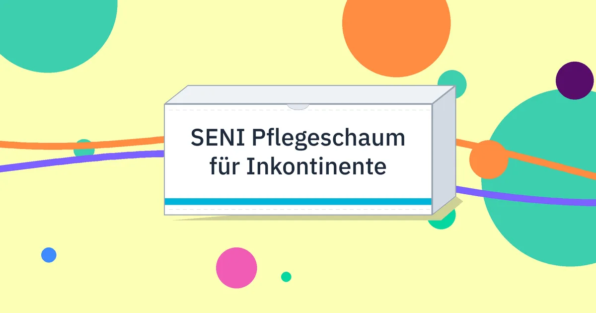 Symbolbild: Packung mit der Aufschrift SENI Pflegeschaum für Inkontinente (PZN 14400602) – Verfügbarkeit und Bezug in Apotheken in Frankfurt am Main