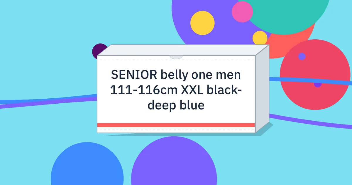 Symbolbild: Packung mit der Aufschrift SENIOR belly one men 111-116cm XXL black-deep blue (PZN 13513416) – Verfügbarkeit und Bezug in Apotheken in Frankfurt am Main