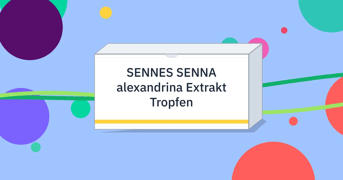 Symbolbild: Packung mit der Aufschrift SENNES SENNA alexandrina Extrakt Tropfen (PZN 20211880) – Verfügbarkeit und Bezug in Apotheken in Frankfurt am Main