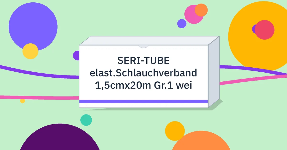 Symbolbild: Packung mit der Aufschrift SERI-TUBE elast.Schlauchverband 1,5cmx20m Gr.1 wei (PZN 19837278) – Verfügbarkeit und Bezug in Apotheken in Frankfurt am Main