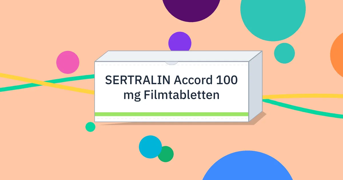 Symbolbild: Packung mit der Aufschrift SERTRALIN Accord 100 mg Filmtabletten (PZN 13979020) – Verfügbarkeit und Bezug in Apotheken in Frankfurt am Main