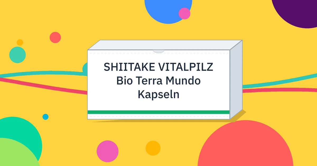 Symbolbild: Packung mit der Aufschrift SHIITAKE VITALPILZ Bio Terra Mundo Kapseln (PZN 07591760) – Verfügbarkeit und Bezug in Apotheken in Frankfurt am Main