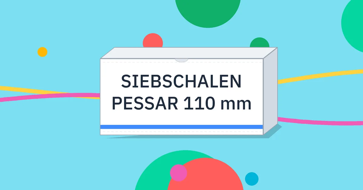Symbolbild: Packung mit der Aufschrift SIEBSCHALEN PESSAR 110 mm (PZN 18719803) – Verfügbarkeit und Bezug in Apotheken in Frankfurt am Main