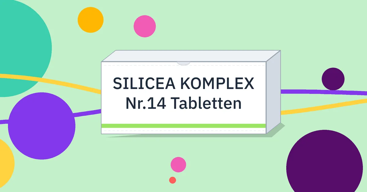Symbolbild: Packung mit der Aufschrift SILICEA KOMPLEX Nr.14 Tabletten (PZN 00935707) – Verfügbarkeit und Bezug in Apotheken in Frankfurt am Main
