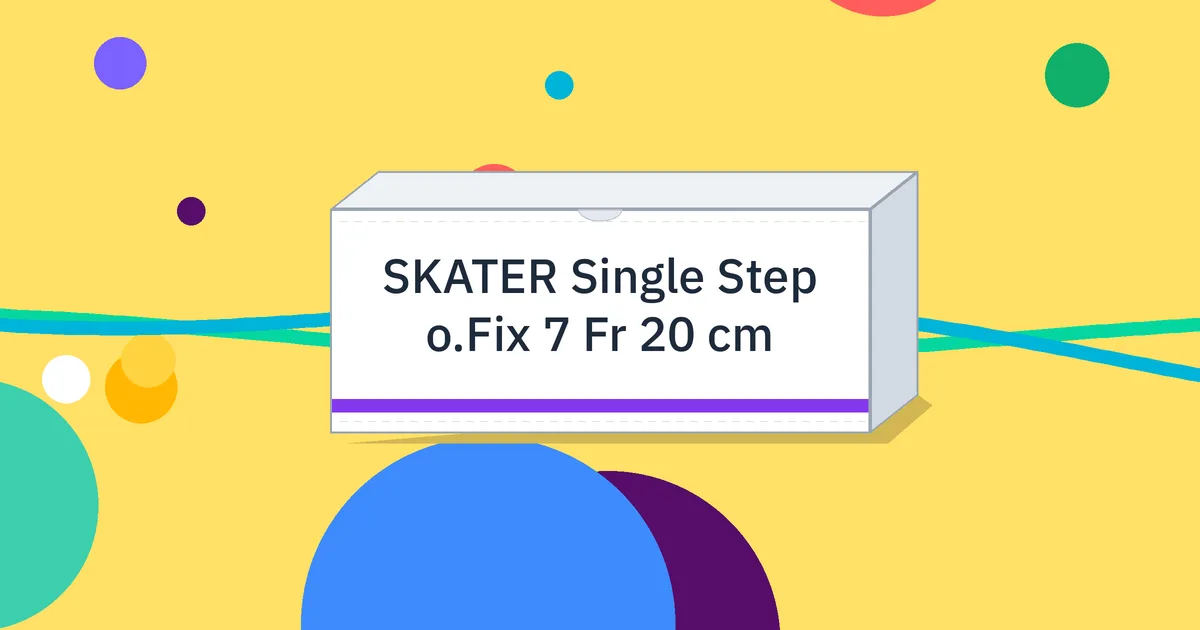 Symbolbild: Packung mit der Aufschrift SKATER Single Step o.Fix 7 Fr 20 cm (PZN 06770176) – Verfügbarkeit und Bezug in Apotheken in Frankfurt am Main