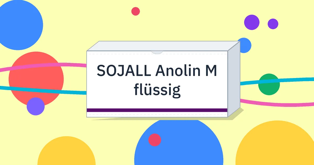 Symbolbild: Packung mit der Aufschrift SOJALL Anolin M flüssig (PZN 09279647) – Verfügbarkeit und Bezug in Apotheken in Frankfurt am Main