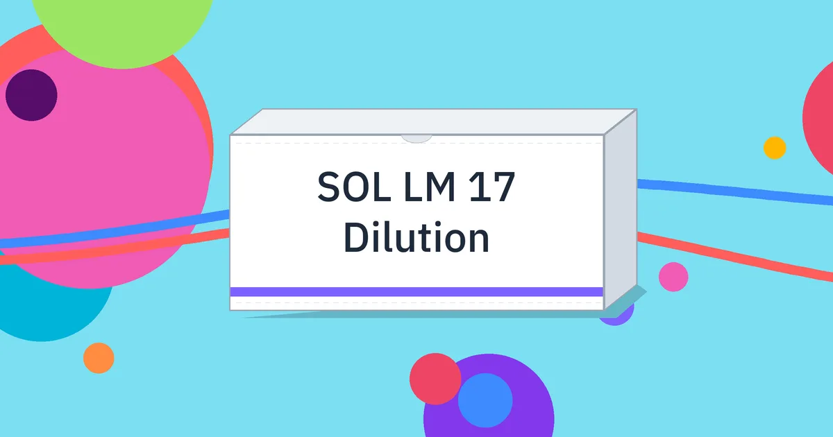 Symbolbild: Packung mit der Aufschrift SOL LM 17 Dilution (PZN 13191987) – Verfügbarkeit und Bezug in Apotheken in Frankfurt am Main