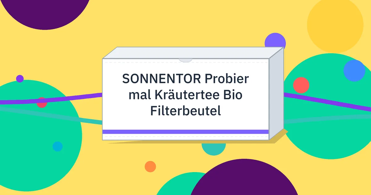 Symbolbild: Packung mit der Aufschrift SONNENTOR Probier mal Kräutertee Bio Filterbeutel (PZN 18902660) – Verfügbarkeit und Bezug in Apotheken in Frankfurt am Main