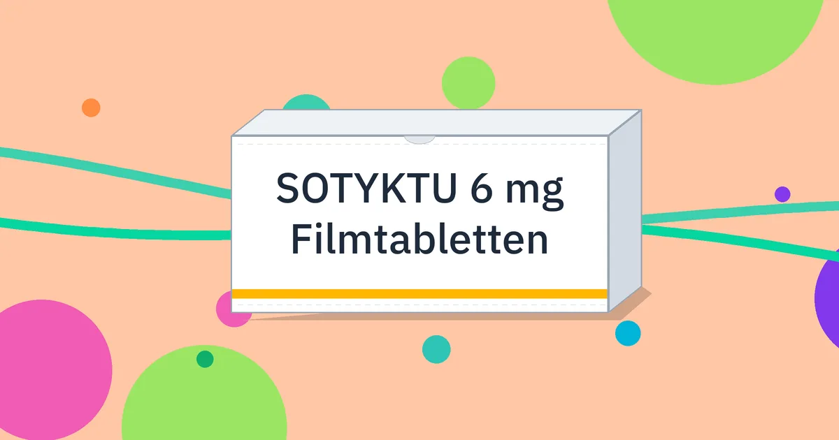Symbolbild: Packung mit der Aufschrift SOTYKTU 6 mg Filmtabletten (PZN 19262122) – Verfügbarkeit und Bezug in Apotheken in Frankfurt am Main