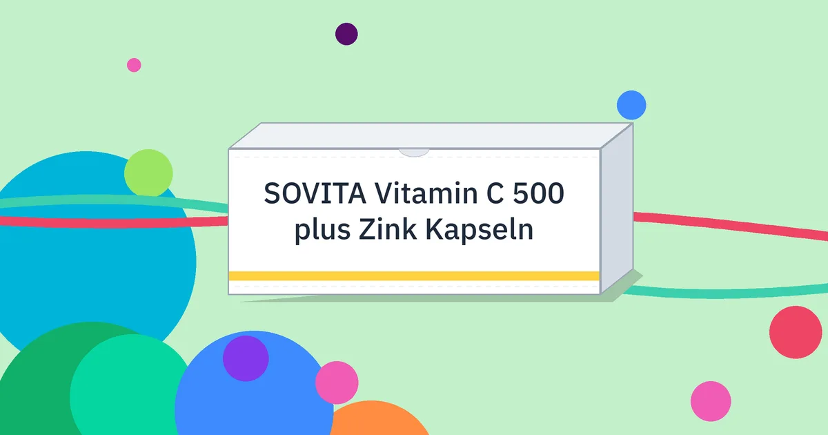 Symbolbild: Packung mit der Aufschrift SOVITA Vitamin C 500 plus Zink Kapseln (PZN 11590246) – Verfügbarkeit und Bezug in Apotheken in Frankfurt am Main