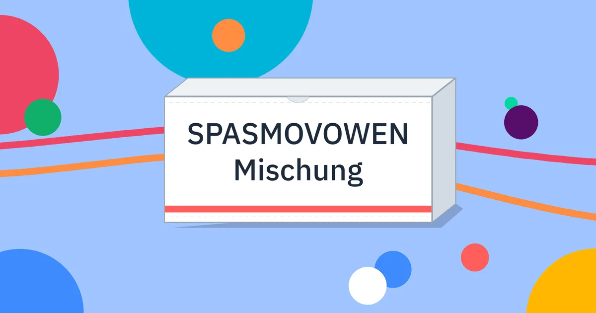 Symbolbild: Packung mit der Aufschrift SPASMOVOWEN Mischung (PZN 03299991) – Verfügbarkeit und Bezug in Apotheken in Frankfurt am Main