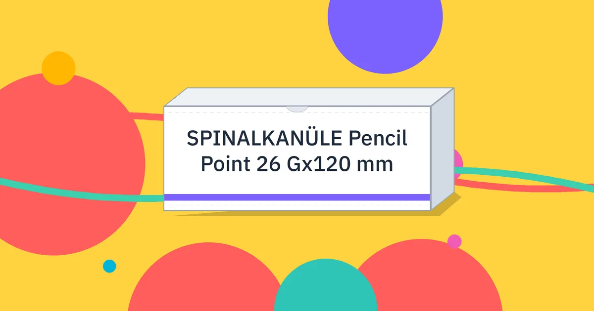Symbolbild: Packung mit der Aufschrift SPINALKANÜLE Pencil Point 26 Gx120 mm (PZN 00995916) – Verfügbarkeit und Bezug in Apotheken in Frankfurt am Main
