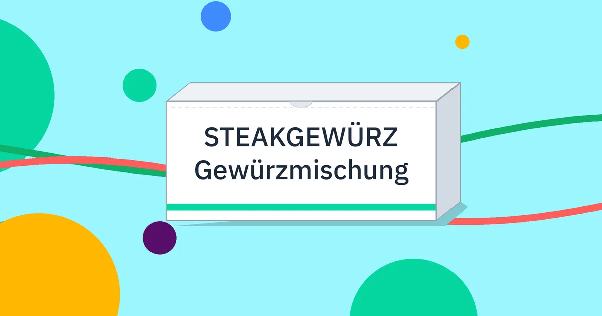 Symbolbild: Packung mit der Aufschrift STEAKGEWÜRZ Gewürzmischung (PZN 02843122) – Verfügbarkeit und Bezug in Apotheken in Frankfurt am Main