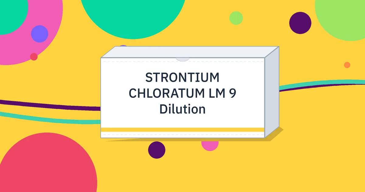 Symbolbild: Packung mit der Aufschrift STRONTIUM CHLORATUM LM 9 Dilution (PZN 13203503) – Verfügbarkeit und Bezug in Apotheken in Frankfurt am Main