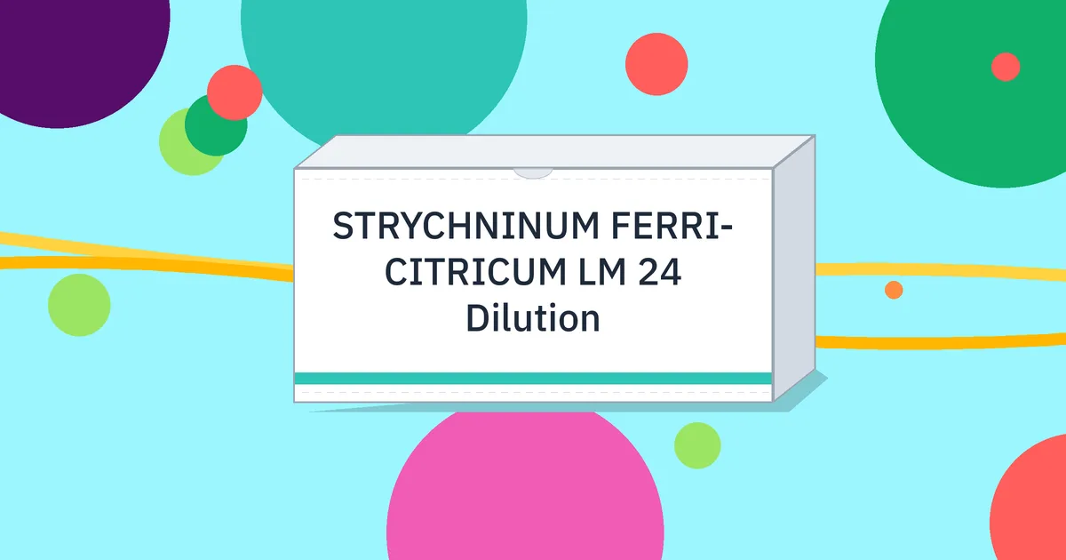 Symbolbild: Packung mit der Aufschrift STRYCHNINUM FERRI-CITRICUM LM 24 Dilution (PZN 13206393) – Verfügbarkeit und Bezug in Apotheken in Frankfurt am Main