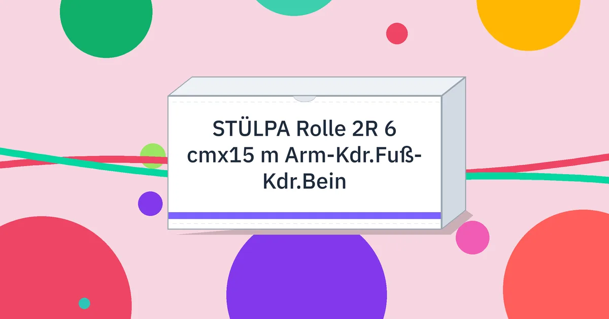 Symbolbild: Packung mit der Aufschrift STÜLPA Rolle 2R 6 cmx15 m Arm-Kdr.Fuß-Kdr.Bein (PZN 11313920) – Verfügbarkeit und Bezug in Apotheken in Frankfurt am Main