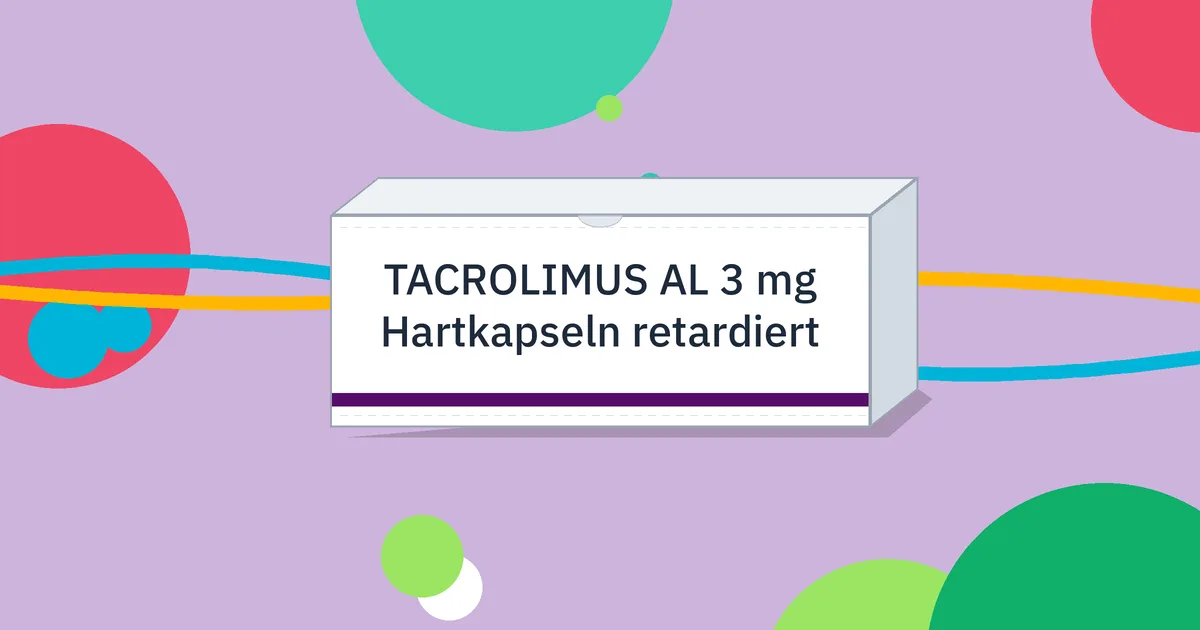 Symbolbild: Packung mit der Aufschrift TACROLIMUS AL 3 mg Hartkapseln retardiert (PZN 18110479) – Verfügbarkeit und Bezug in Apotheken in Frankfurt am Main