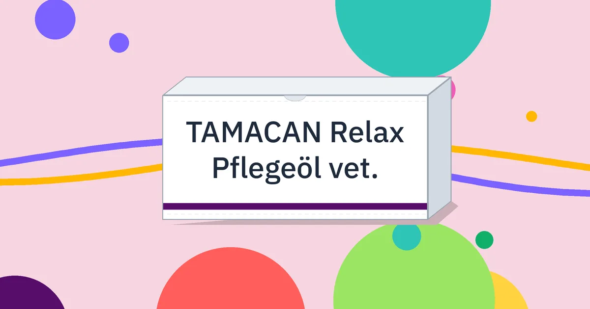 Symbolbild: Packung mit der Aufschrift TAMACAN Relax Pflegeöl vet. (PZN 19845384) – Verfügbarkeit und Bezug in Apotheken in Frankfurt am Main