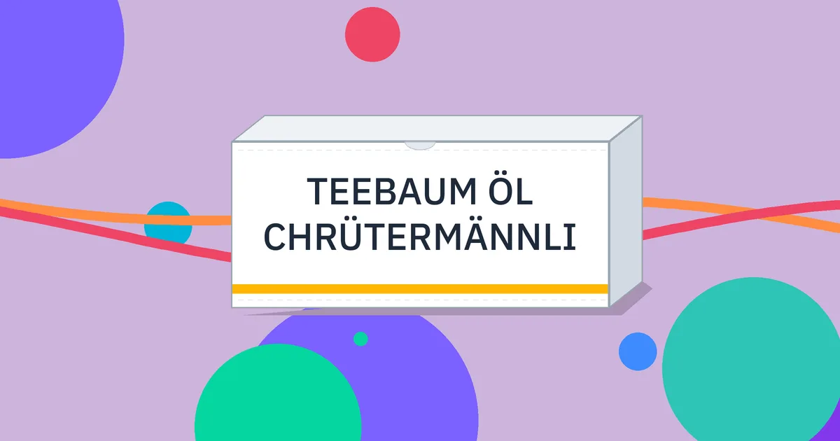 Symbolbild: Packung mit der Aufschrift TEEBAUM ÖL CHRÜTERMÄNNLI (PZN 07498368) – Verfügbarkeit und Bezug in Apotheken in Frankfurt am Main