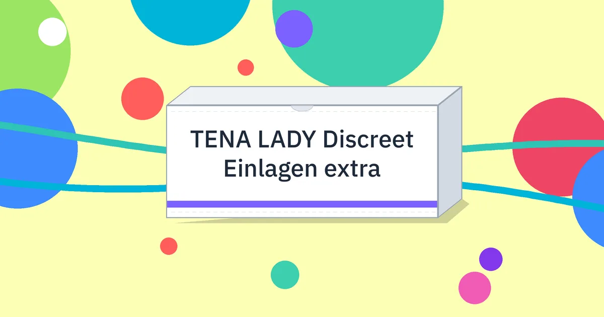 Symbolbild: Packung mit der Aufschrift TENA LADY Discreet Einlagen extra (PZN 17850961) – Verfügbarkeit und Bezug in Apotheken in Frankfurt am Main