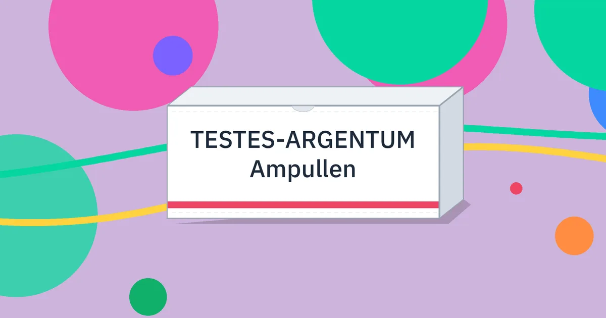 Symbolbild: Packung mit der Aufschrift TESTES-ARGENTUM Ampullen (PZN 01752274) – Verfügbarkeit und Bezug in Apotheken in Frankfurt am Main