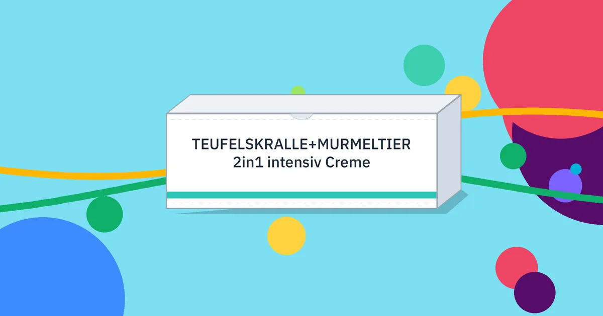 Symbolbild: Packung mit der Aufschrift TEUFELSKRALLE+MURMELTIER 2in1 intensiv Creme (PZN 10213518) – Verfügbarkeit und Bezug in Apotheken in Frankfurt am Main