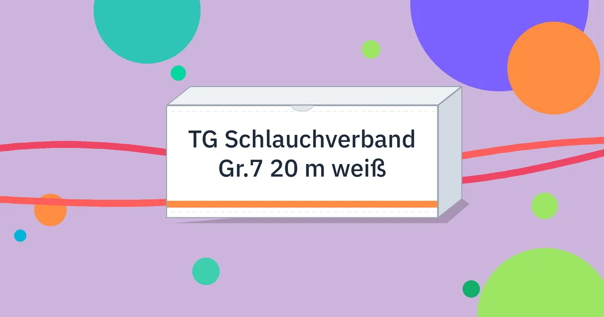 Symbolbild: Packung mit der Aufschrift TG Schlauchverband Gr.7 20 m weiß (PZN 18363370) – Verfügbarkeit und Bezug in Apotheken in Frankfurt am Main