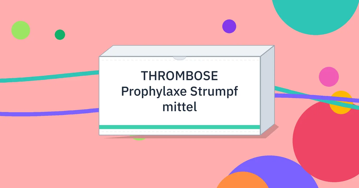 Symbolbild: Packung mit der Aufschrift THROMBOSE Prophylaxe Strumpf mittel (PZN 03480294) – Verfügbarkeit und Bezug in Apotheken in Frankfurt am Main