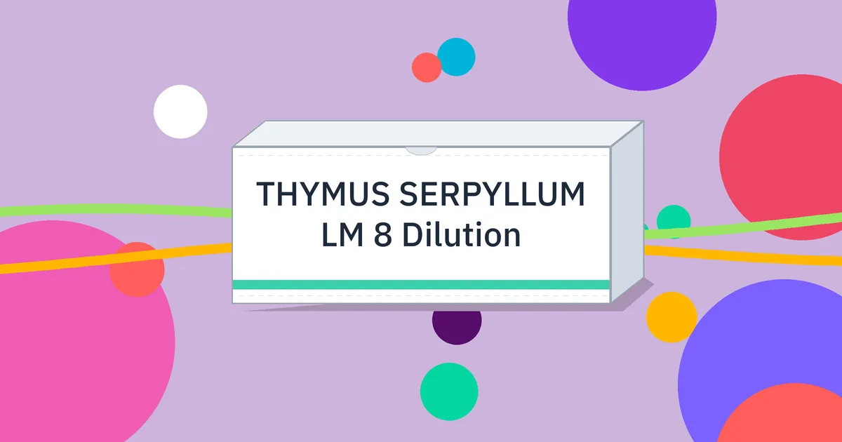 Symbolbild: Packung mit der Aufschrift THYMUS SERPYLLUM LM 8 Dilution (PZN 13222908) – Verfügbarkeit und Bezug in Apotheken in Frankfurt am Main