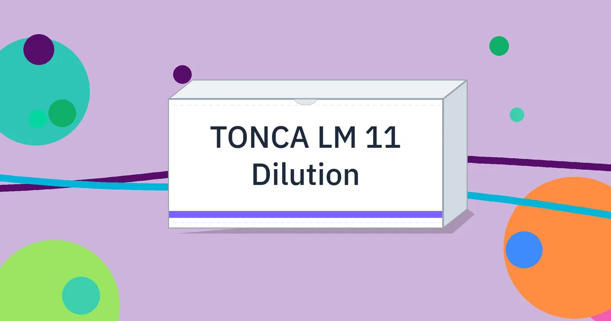 Symbolbild: Packung mit der Aufschrift TONCA LM 11 Dilution (PZN 13225249) – Verfügbarkeit und Bezug in Apotheken in Frankfurt am Main