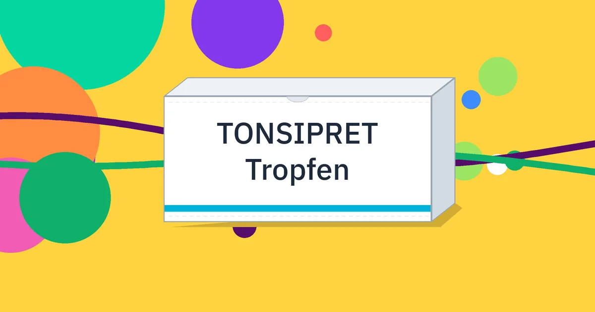 Symbolbild: Packung mit der Aufschrift TONSIPRET Tropfen (PZN 03525766) – Verfügbarkeit und Bezug in Apotheken in Frankfurt am Main