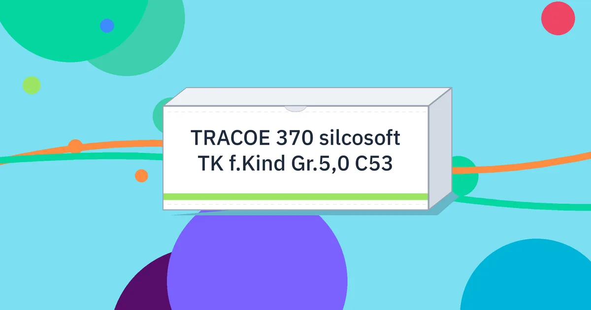 Symbolbild: Packung mit der Aufschrift TRACOE 370 silcosoft TK f.Kind Gr.5,0 C53 (PZN 14314699) – Verfügbarkeit und Bezug in Apotheken in Frankfurt am Main