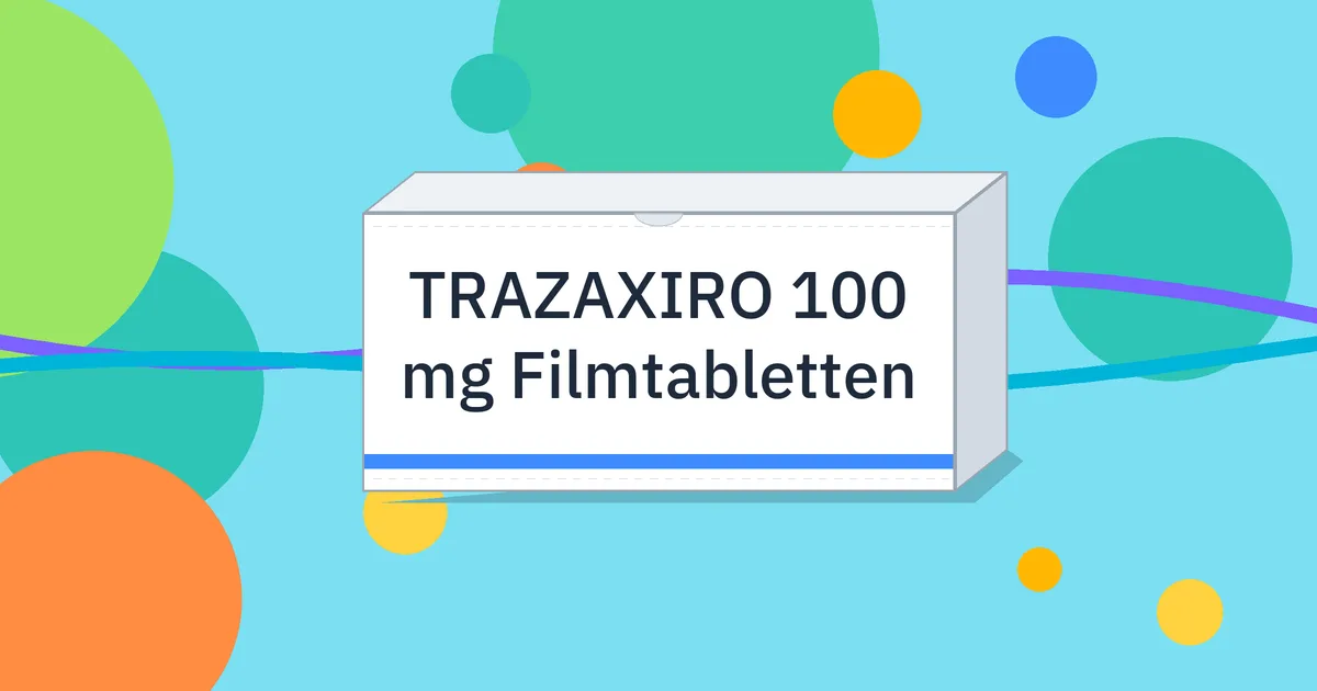 Symbolbild: Packung mit der Aufschrift TRAZAXIRO 100 mg Filmtabletten (PZN 18488344) – Verfügbarkeit und Bezug in Apotheken in Frankfurt am Main