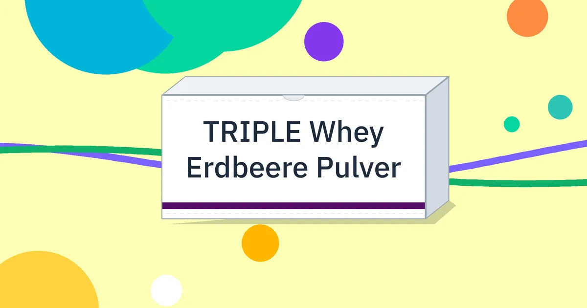 Symbolbild: Packung mit der Aufschrift TRIPLE Whey Erdbeere Pulver (PZN 10534398) – Verfügbarkeit und Bezug in Apotheken in Frankfurt am Main