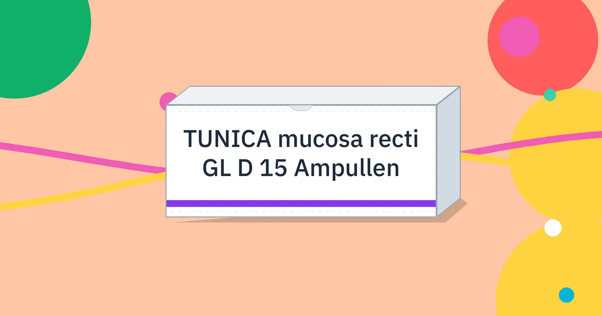 Symbolbild: Packung mit der Aufschrift TUNICA mucosa recti GL D 15 Ampullen (PZN 03787940) – Verfügbarkeit und Bezug in Apotheken in Frankfurt am Main