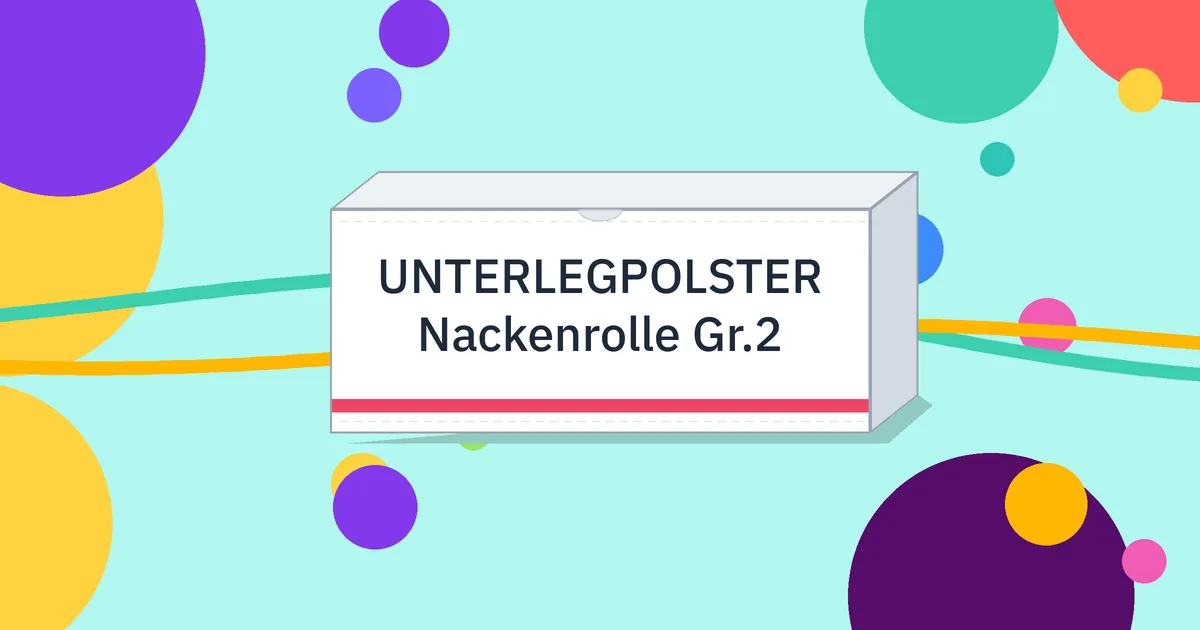 Symbolbild: Packung mit der Aufschrift UNTERLEGPOLSTER Nackenrolle Gr.2 (PZN 02445278) – Verfügbarkeit und Bezug in Apotheken in Frankfurt am Main