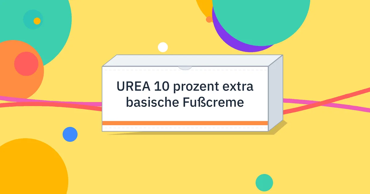 Symbolbild: Packung mit der Aufschrift UREA 10 prozent extra basische Fußcreme (PZN 03265271) – Verfügbarkeit und Bezug in Apotheken in Frankfurt am Main