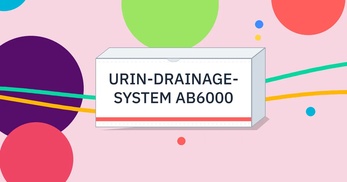 Symbolbild: Packung mit der Aufschrift URIN-DRAINAGE-SYSTEM AB6000 (PZN 01266800) – Verfügbarkeit und Bezug in Apotheken in Frankfurt am Main