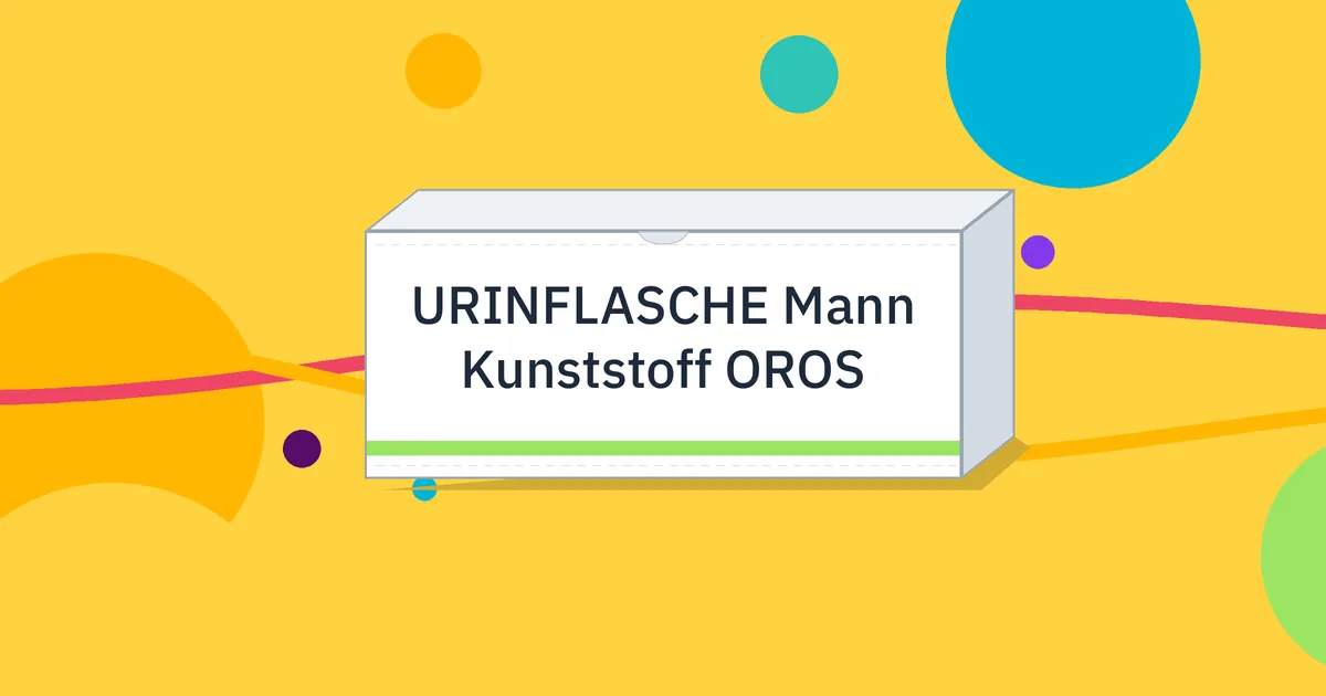 Symbolbild: Packung mit der Aufschrift URINFLASCHE Mann Kunststoff OROS (PZN 03325375) – Verfügbarkeit und Bezug in Apotheken in Frankfurt am Main