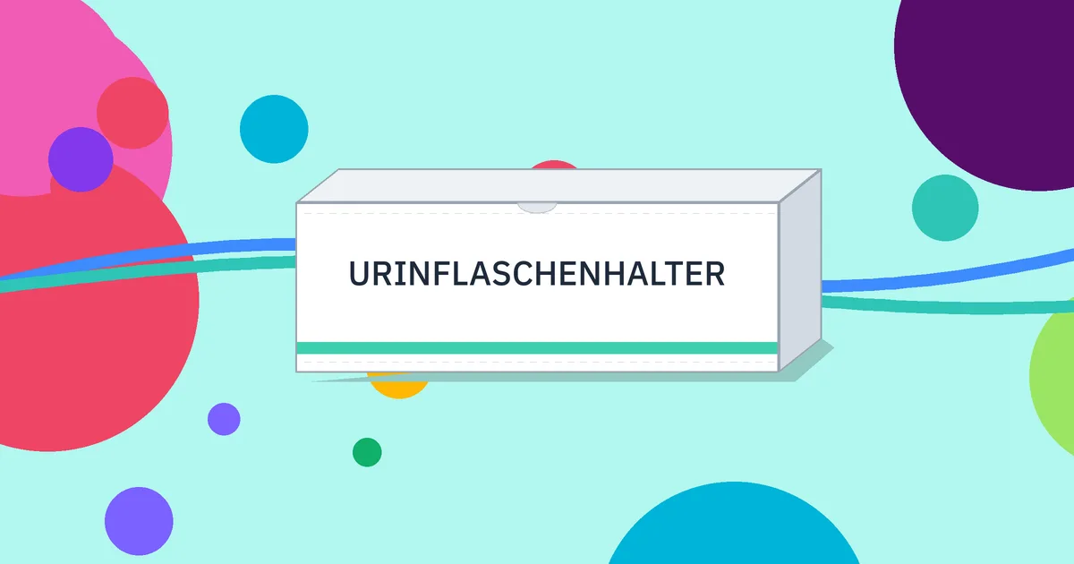 Symbolbild: Packung mit der Aufschrift URINFLASCHENHALTER (PZN 07661897) – Verfügbarkeit und Bezug in Apotheken in Frankfurt am Main