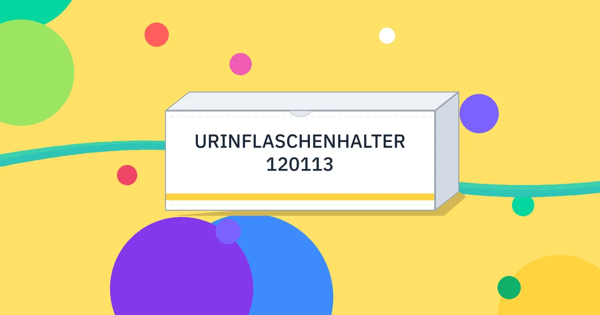 Symbolbild: Packung mit der Aufschrift URINFLASCHENHALTER 120113 (PZN 04755244) – Verfügbarkeit und Bezug in Apotheken in Frankfurt am Main